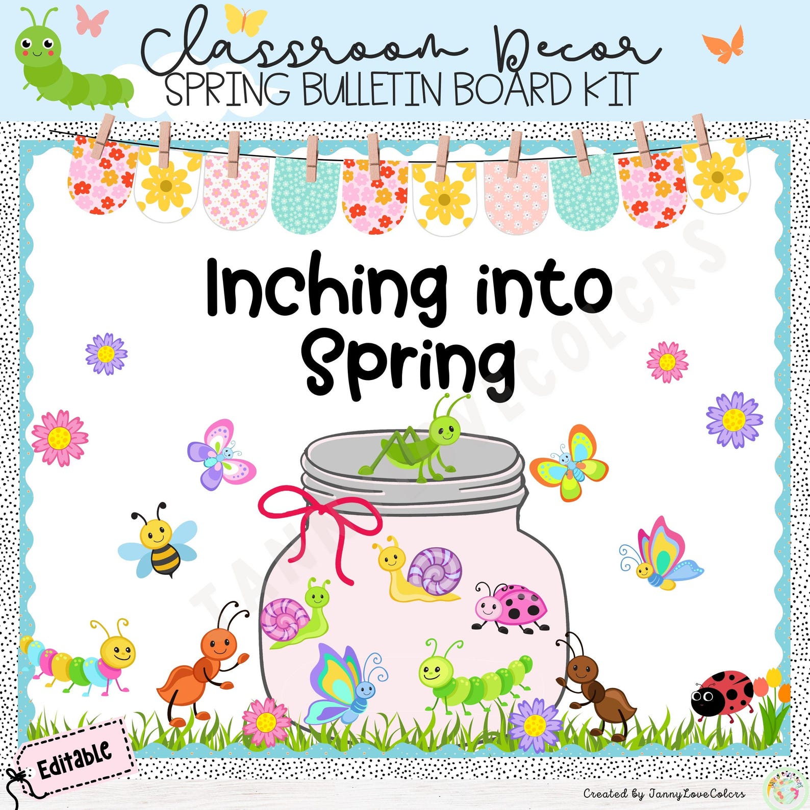 Buggy Spring Bulletin Board Kit: Classroom Decor (editable) - Etsy