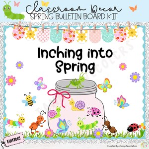 Spring Bulletin Board Kit | Buggy About Spring Classroom Decor | Easy ...