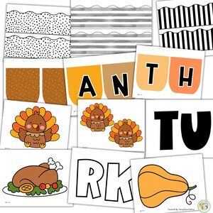 Thanksgiving Bulletin Board Kit: Fall Classroom Decor (digital Download ...