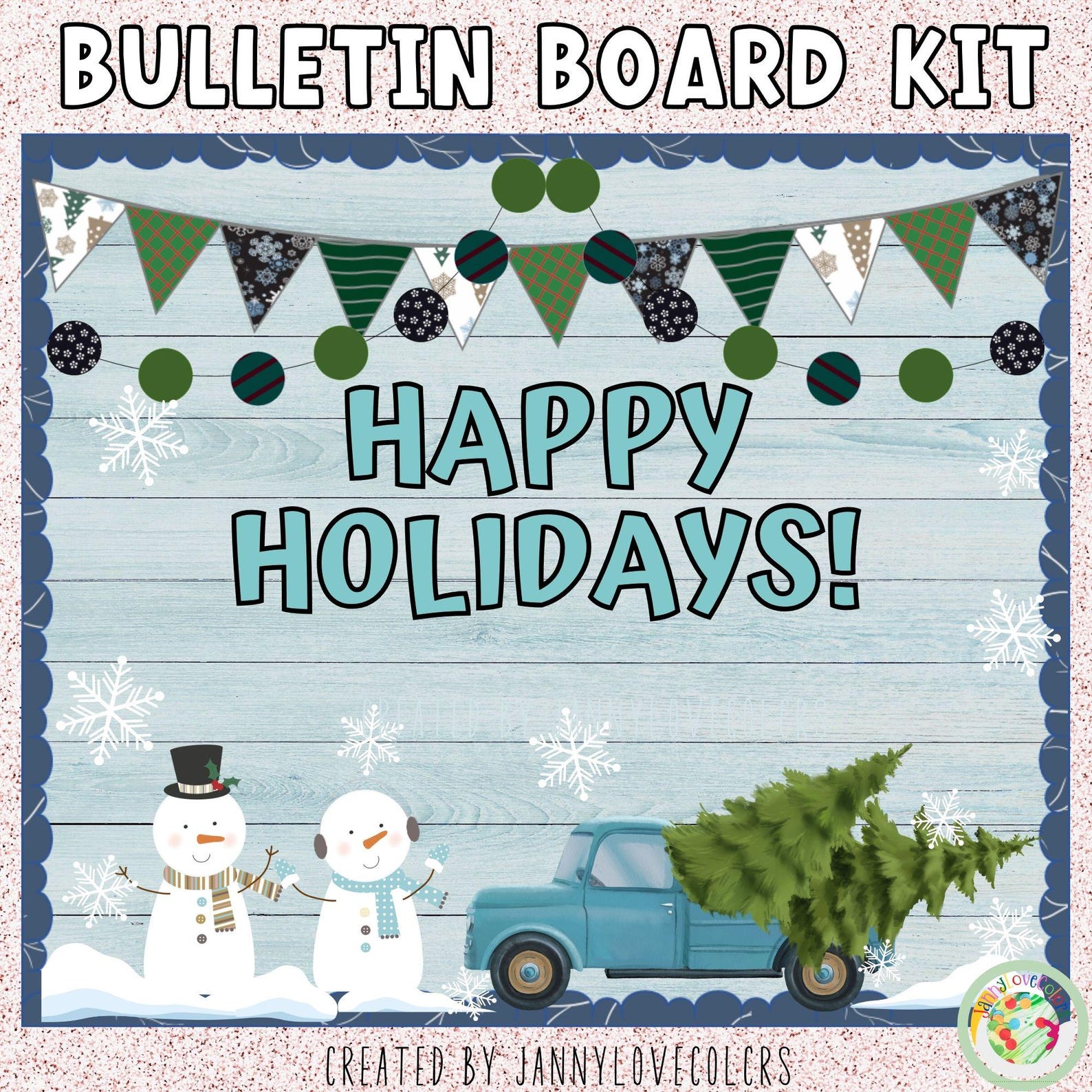 Winter Snowman Bulletin Board Kit: January Classroom Decor (digital ...