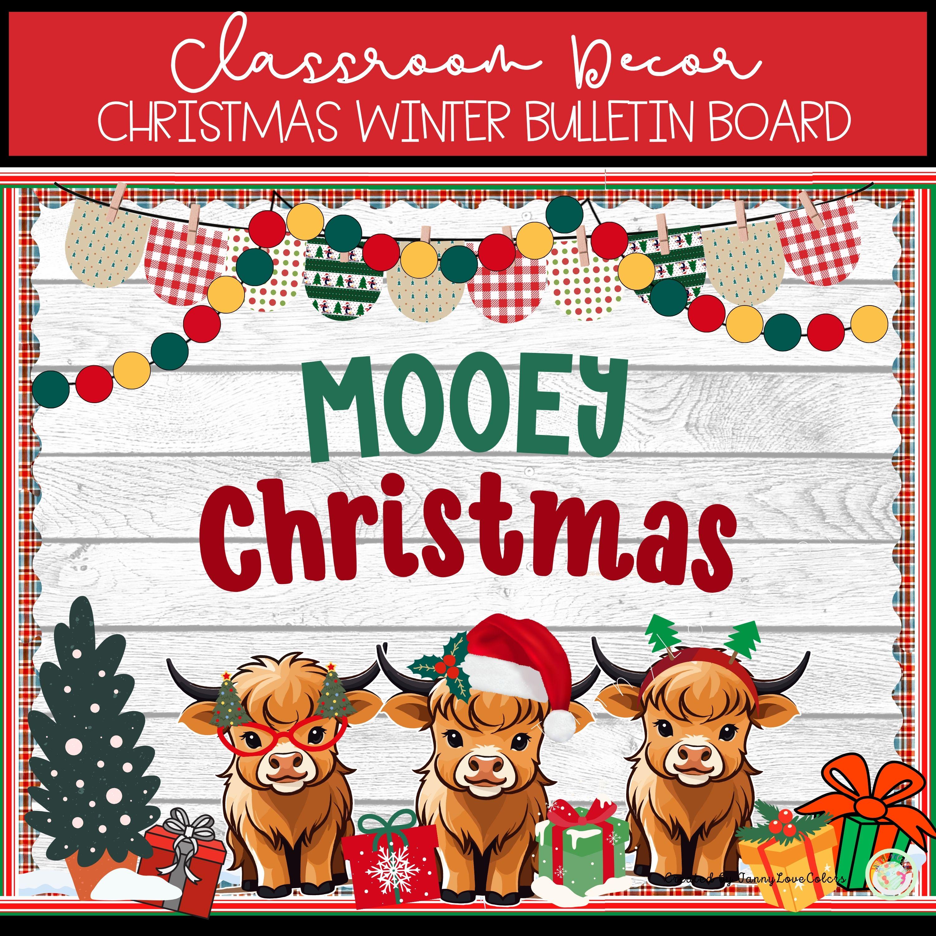 Christmas Highland Cow Bulletin Board Kit | Winter Door Decor| Holiday ...