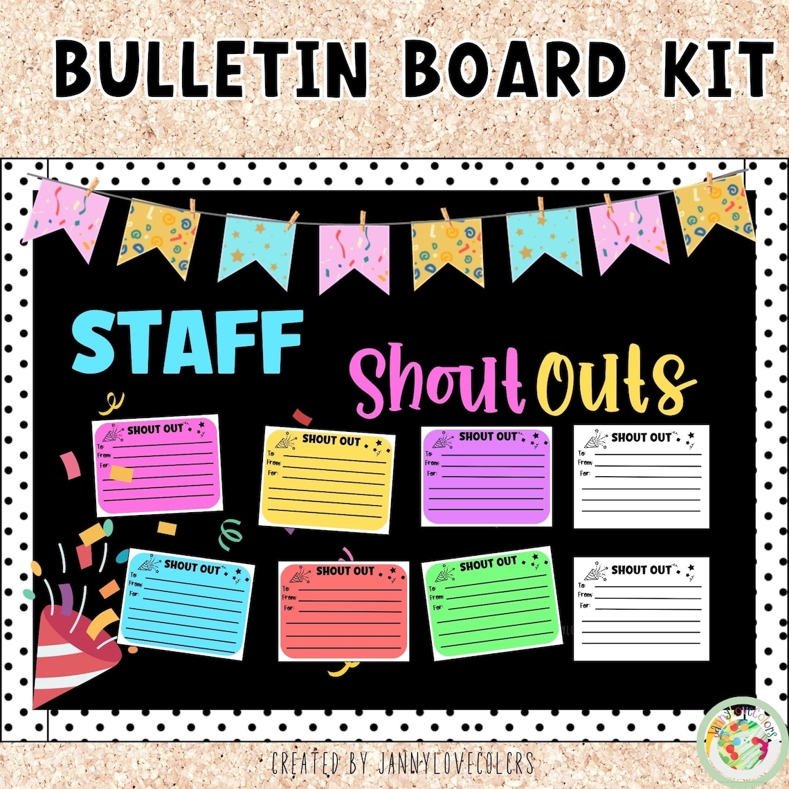 Shout Outs Bulletin Board Kit Printable Notes From Teacher Cards ...