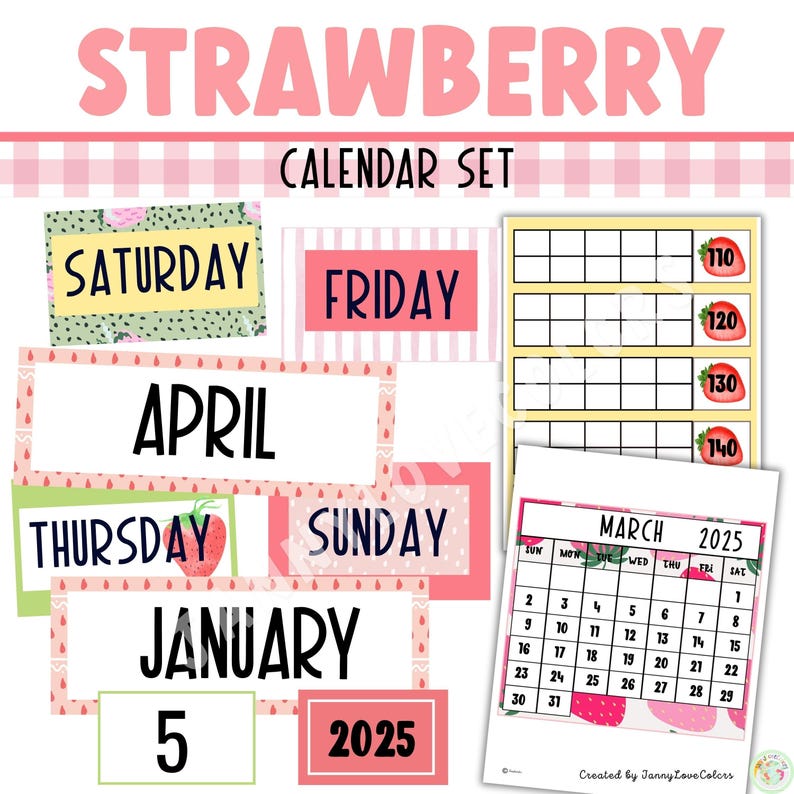 Strawberry Theme Classroom Decor Bundle | Printable | Editable | Door ...