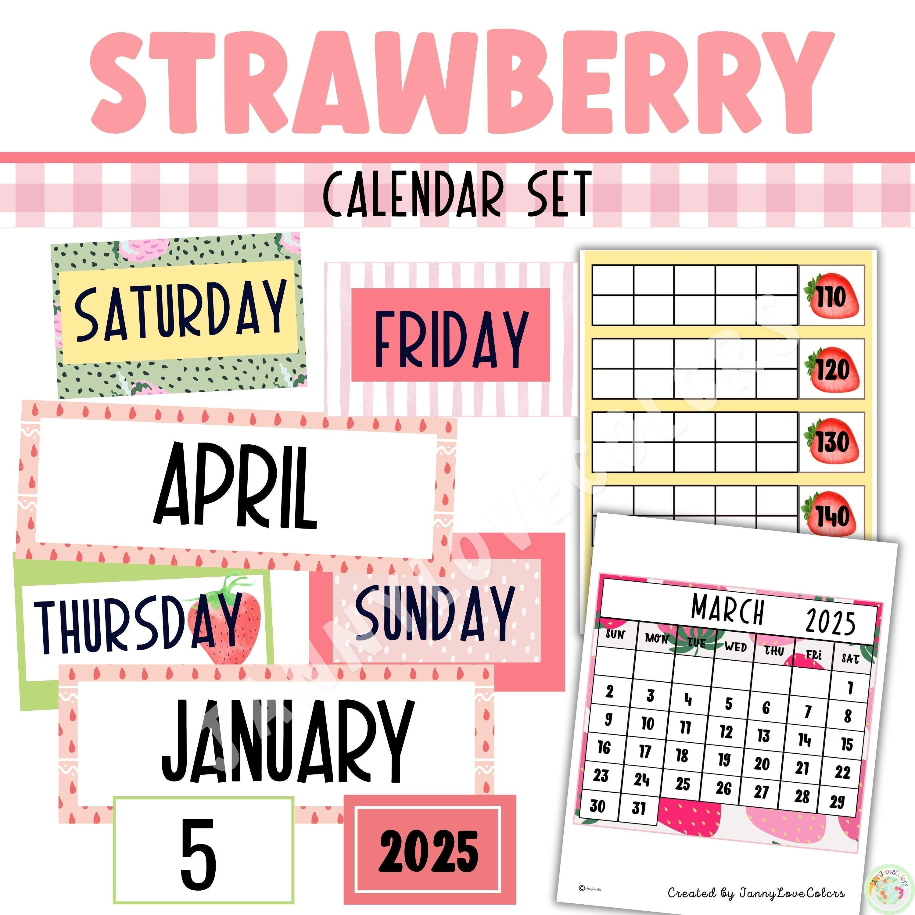 Strawberry Theme Classroom Decor Bundle | Printable | Editable | Door ...