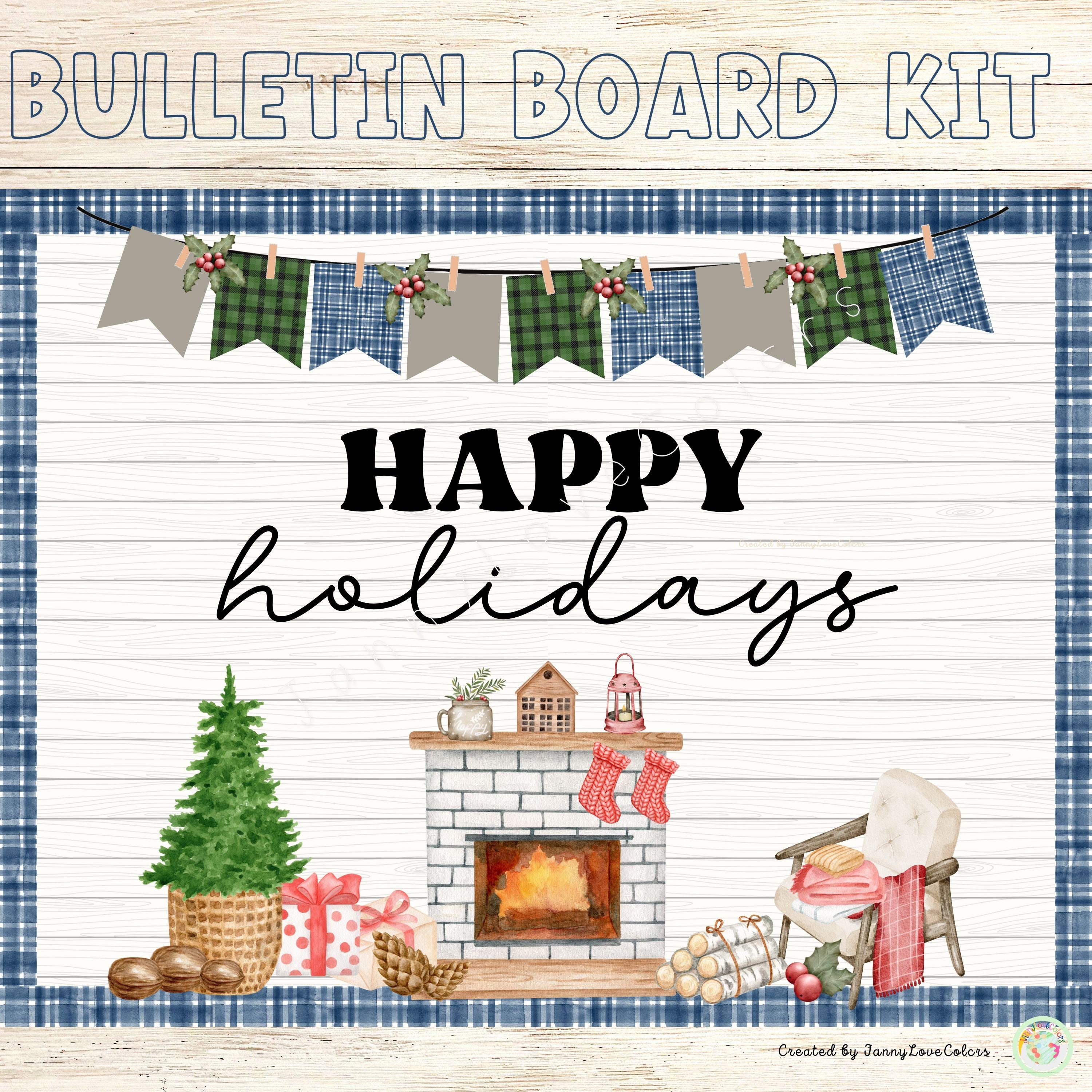 Winter Bulletin Board Kit, Holiday Season Theme, Easy Seasonal ...