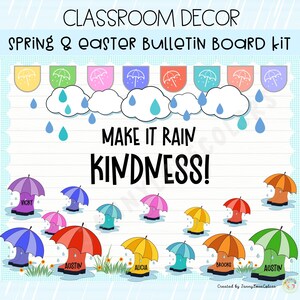 Spring Bulletin Board Kit | April Showers Bring May Flowers | Door ...