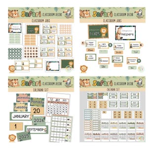 Safari Classroom Decor Bundle: Neutral Animal Theme (digital Download ...