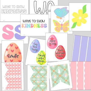 Kindness Bulletin Board Kit | Ways to Be Kind | Easter and Spring ...