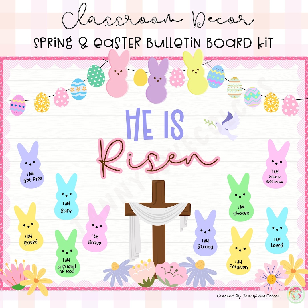 Christian Easter Bulletin Board Kit | Biblical Affirmations | Spring ...
