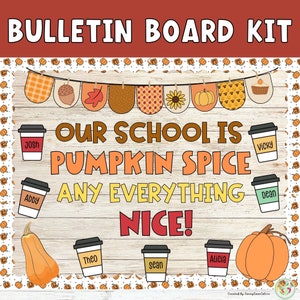 Pumpkin Spice Bulletin Board | Pumpkin Latte Bulletin Board | Digital ...