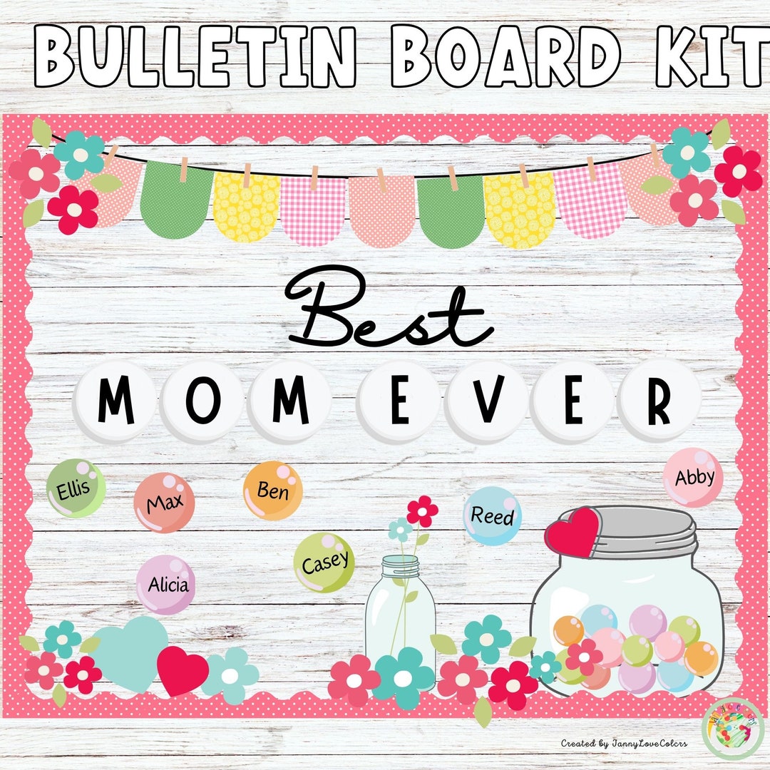 Mother's Day Bulletin Board Kit Door Decor Classroom Decor Editable - Etsy