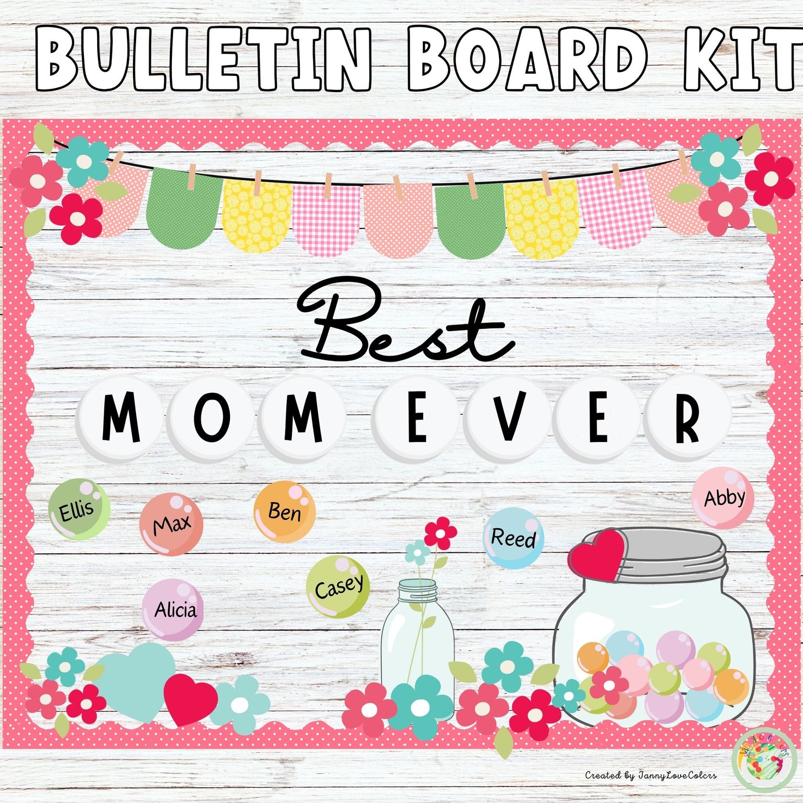 Mother's Day Bulletin Board Kit Door Decor Classroom Decor Editable - Etsy