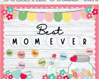 Mother's Day Bulletin Board Kit May Hats Classroom Door Decor Editable ...