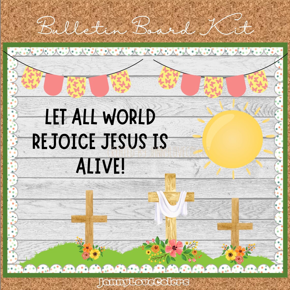 He is Risen Easter Bulletin Board Resurrection Classroom Door - Etsy
