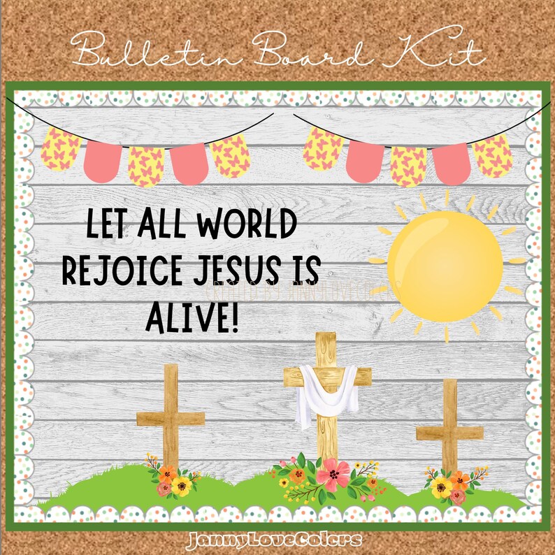 He is Risen Easter Bulletin Board Resurrection Classroom Door - Etsy