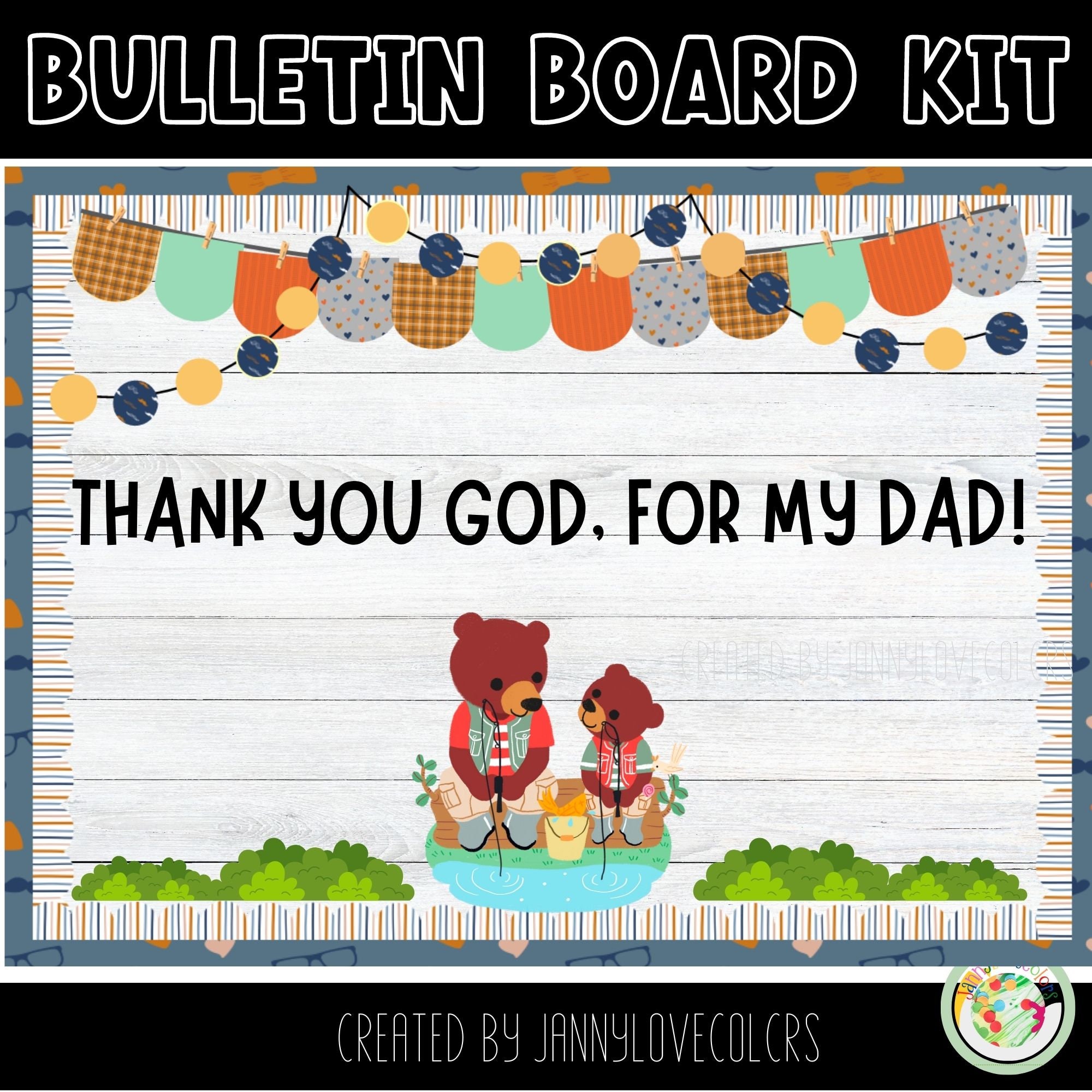 Father's Day Bulletin Board Kit Door Decor Bible Verse Father's Day ...