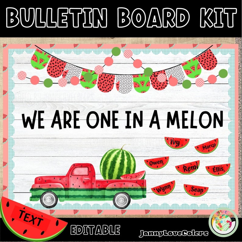 One in a Melon- May & June Bulletin Board - Summer Door Decoration - Etsy