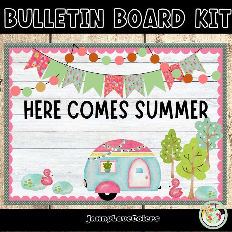 Happy Campers Bulletin Board Summer Door Decor Bulletin Board Camping ...