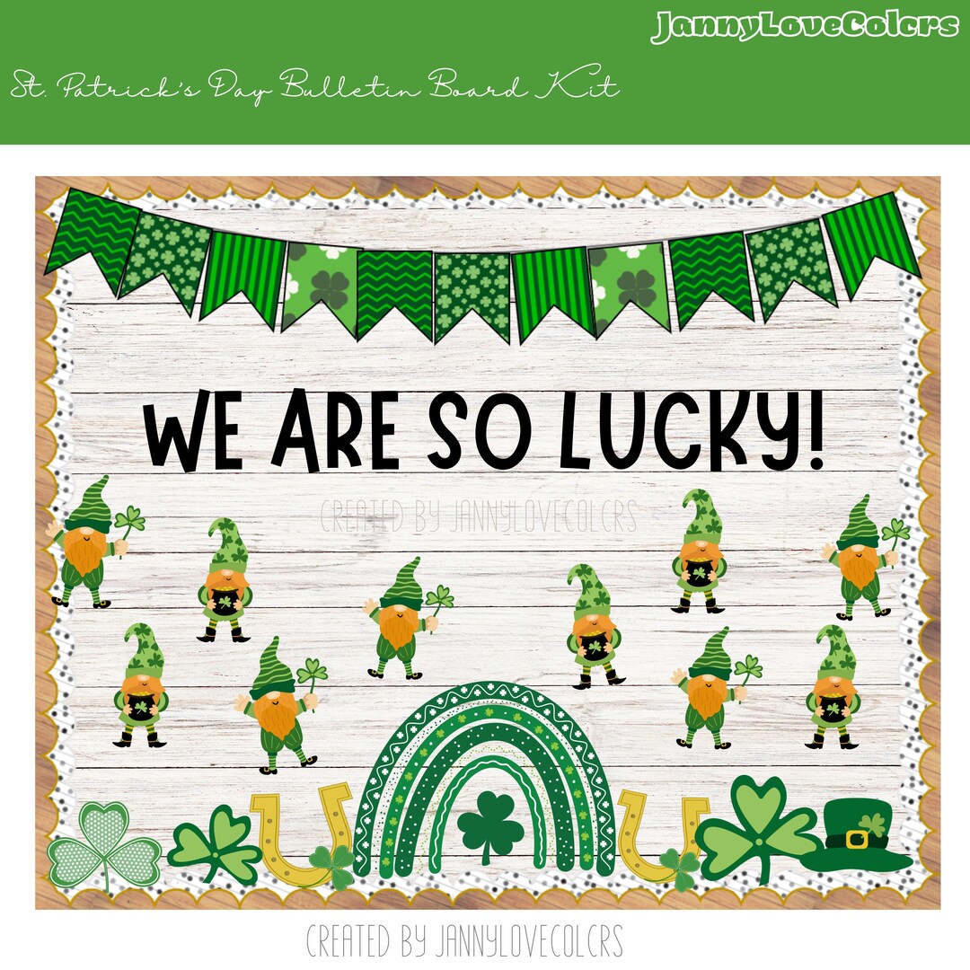 St Patrick's Day Bulletin Board With Writing Prompt for March Made ...
