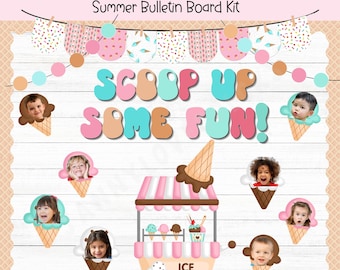 Summer Ice Cream Bulletin Board Kit: Editable Classroom Decor (PDF ...