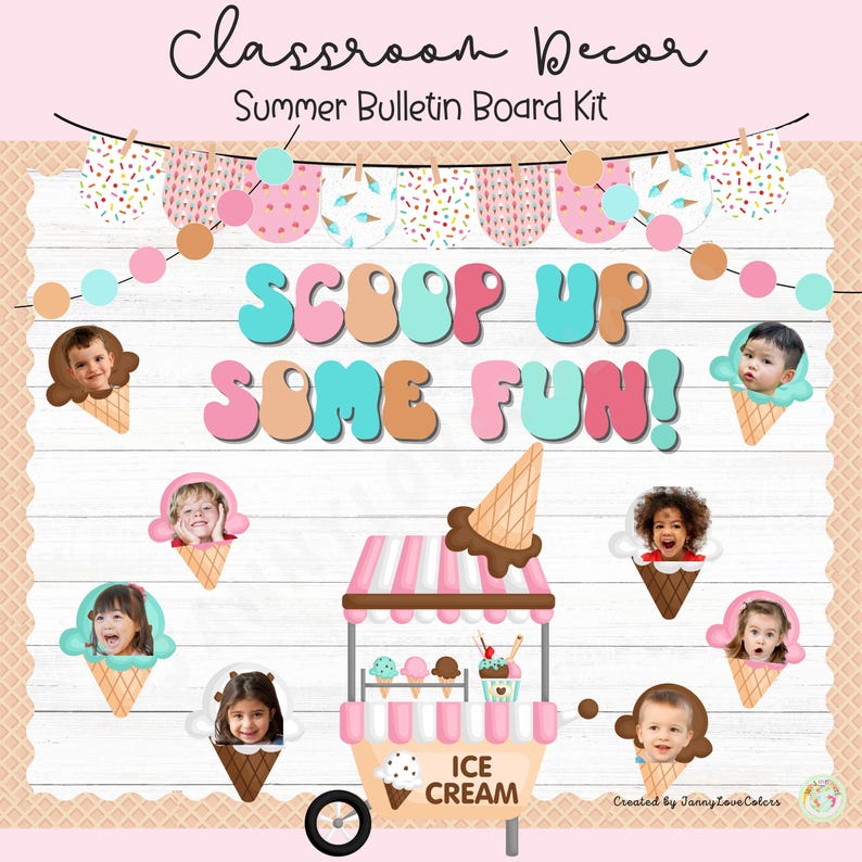 Ice Cream Bulletin Board Kit: Summer Classroom Decor (digital Download ...