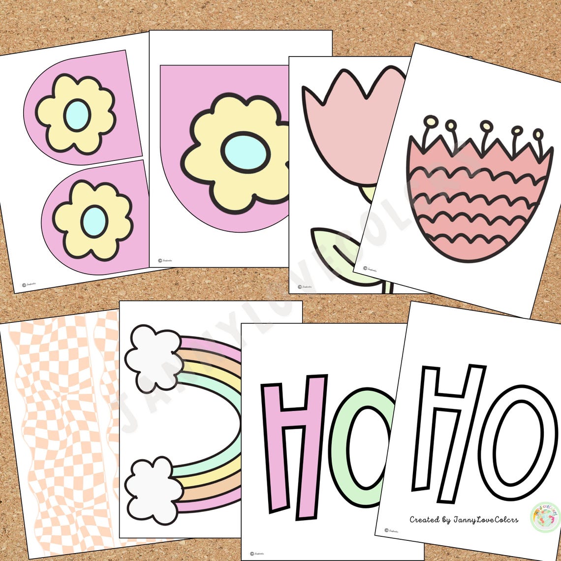 Retro Spring Bulletin Board Kit: Printable Classroom Decor (editable ...