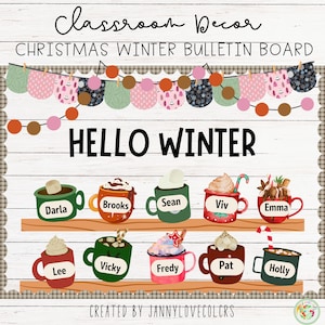 Hot Cocoa - Christmas - December Bulletin Board Kit Winter Bulletin ...