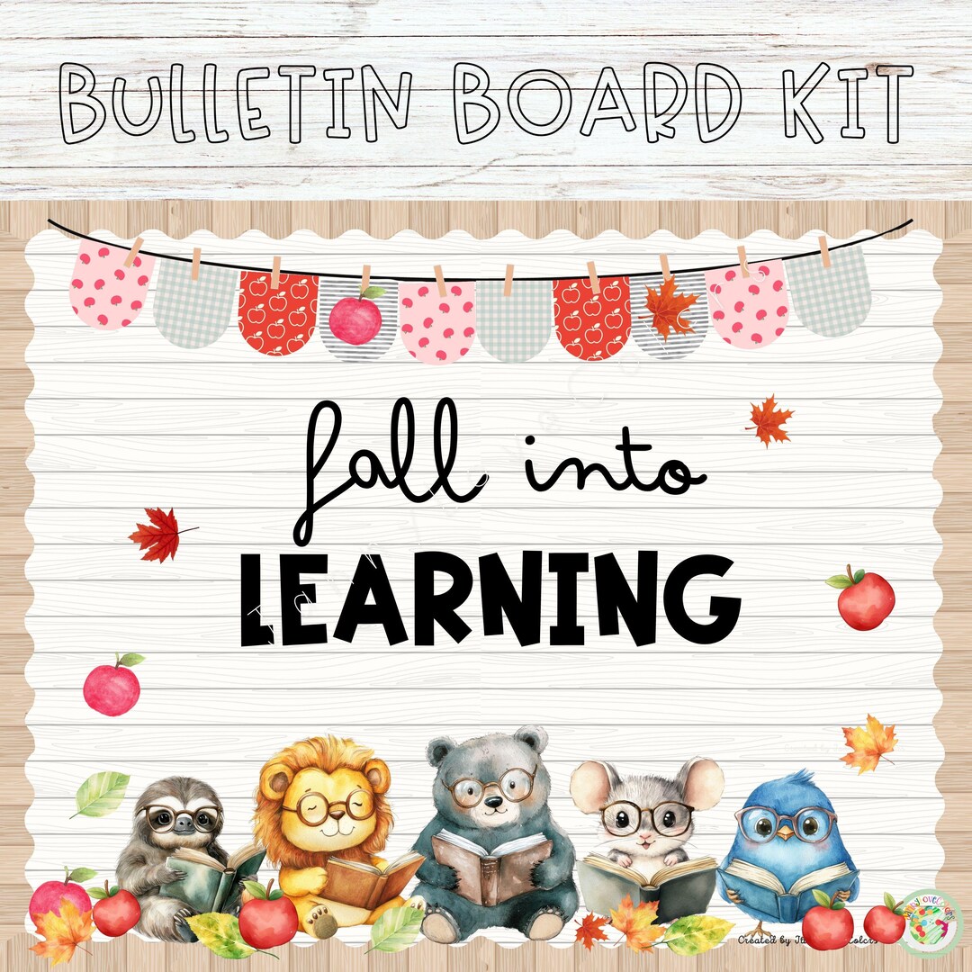 Fall Into Learning Bulletin Board Door Decor Back to School Bulletin ...