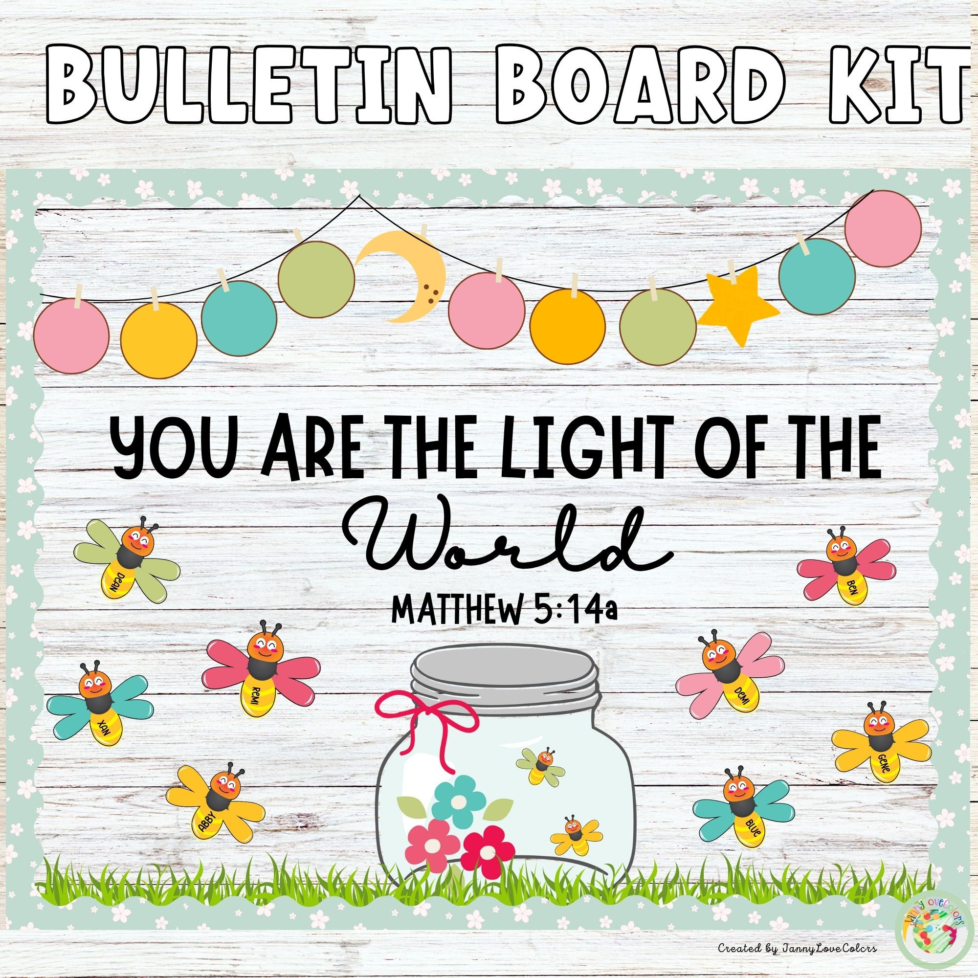 Christian Classroom Bulletin Board Kit: Let Your Light Shine (digital ...