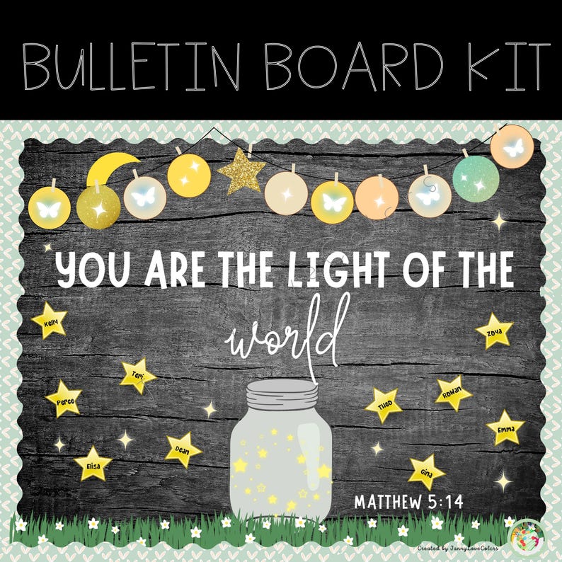 Christian Bulletin Board Kit: Bible Verse Classroom Decor (digital ...