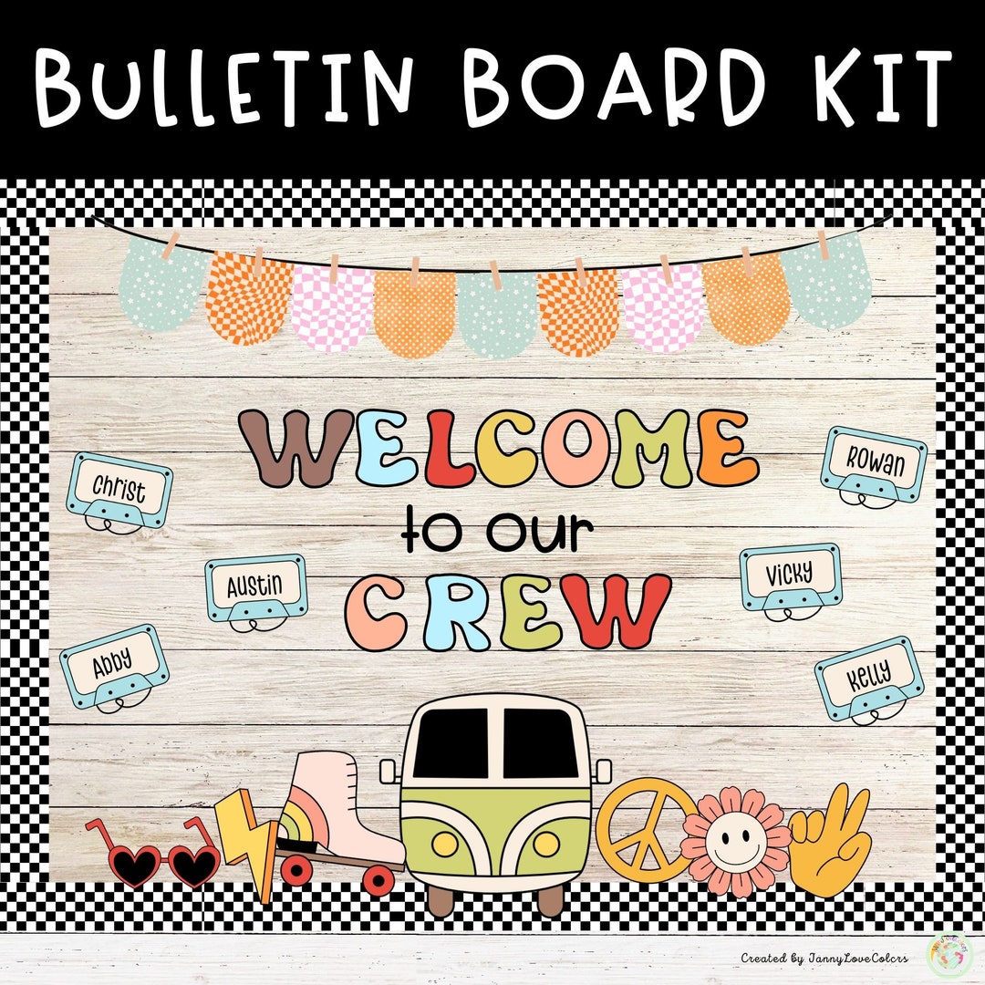 Welcome to Our Crew Back to School Bulletin Board - Door Kit | Editable ...