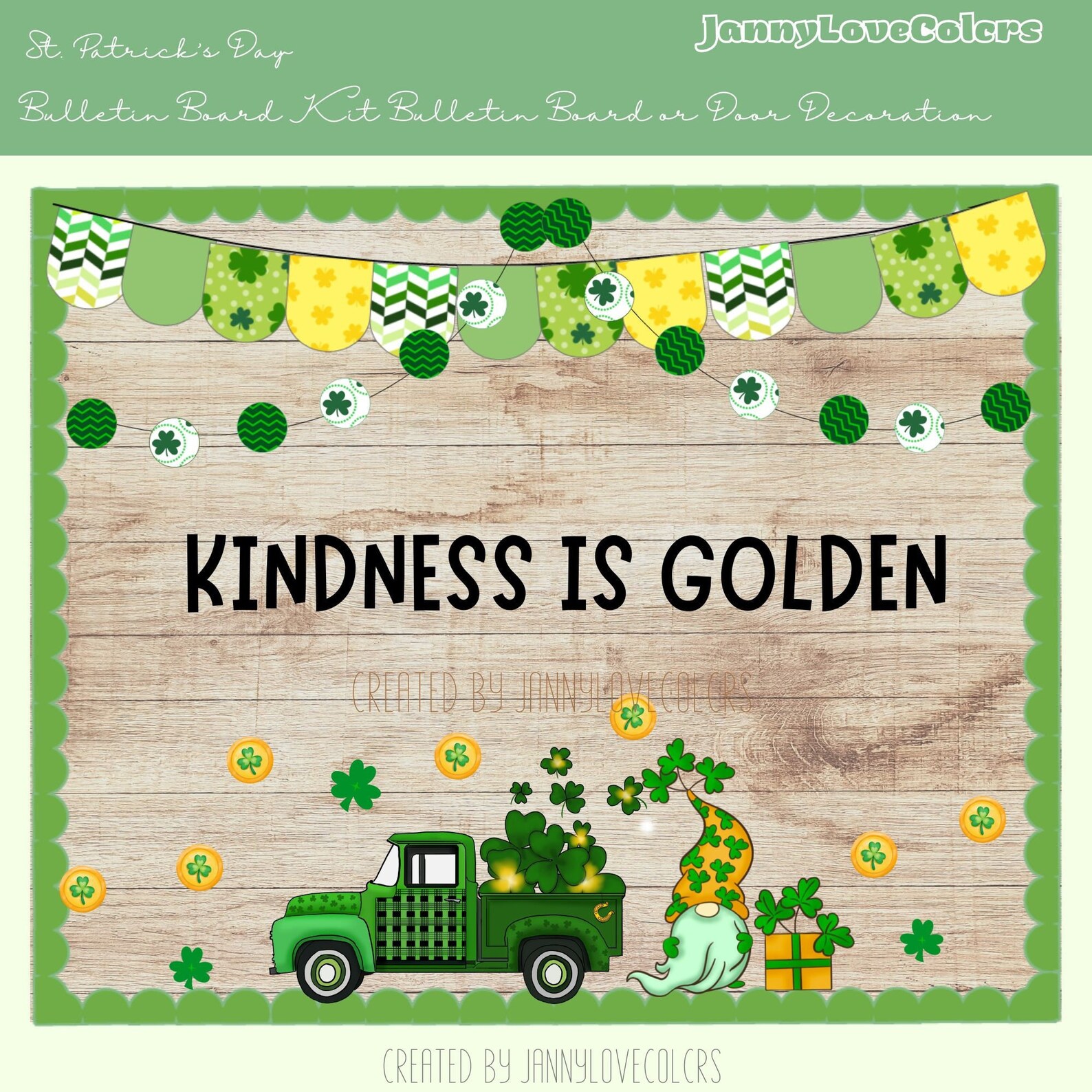 St. Patrick's Day Bulletin Board Kit Printable March - Etsy