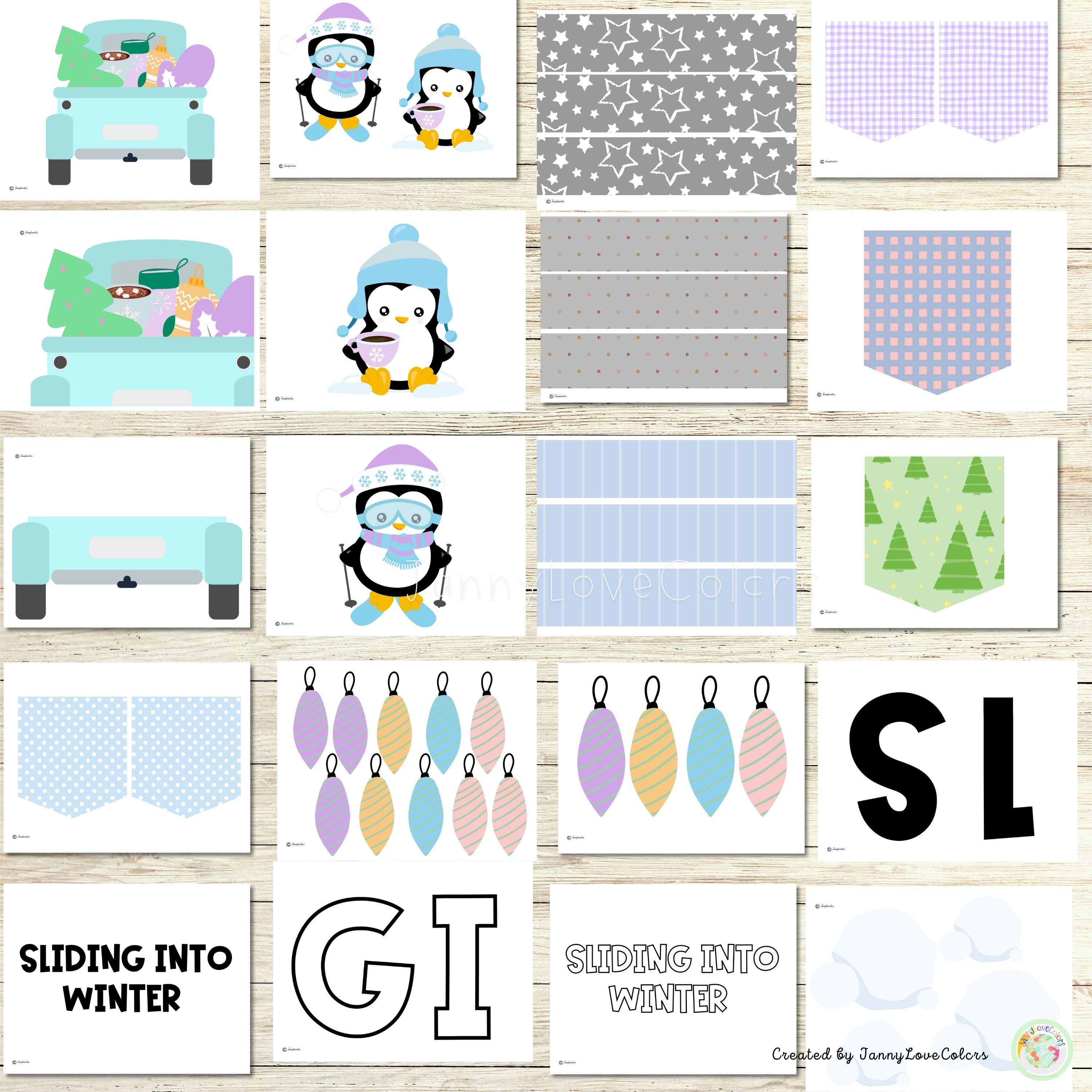 Penguin Winter Bulletin Board Kit: Christmas Classroom Decor (digital ...