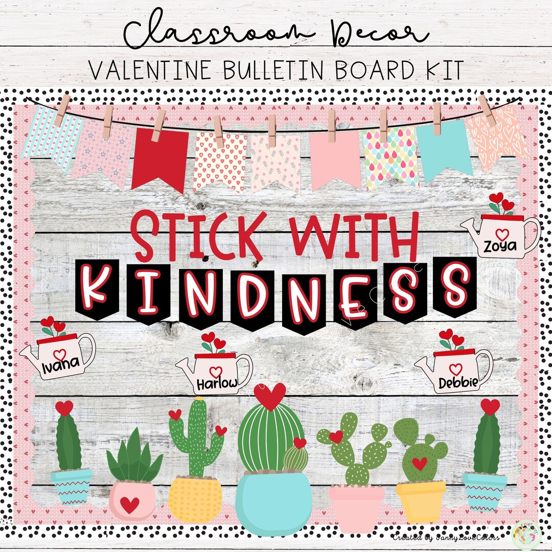 Valentine's Day Bulletin Board Kit Door Decor Kindness Positive Theme ...
