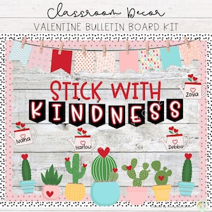 Valentine's Day Bulletin Board Kit Door Decor Kindness Positive Theme ...