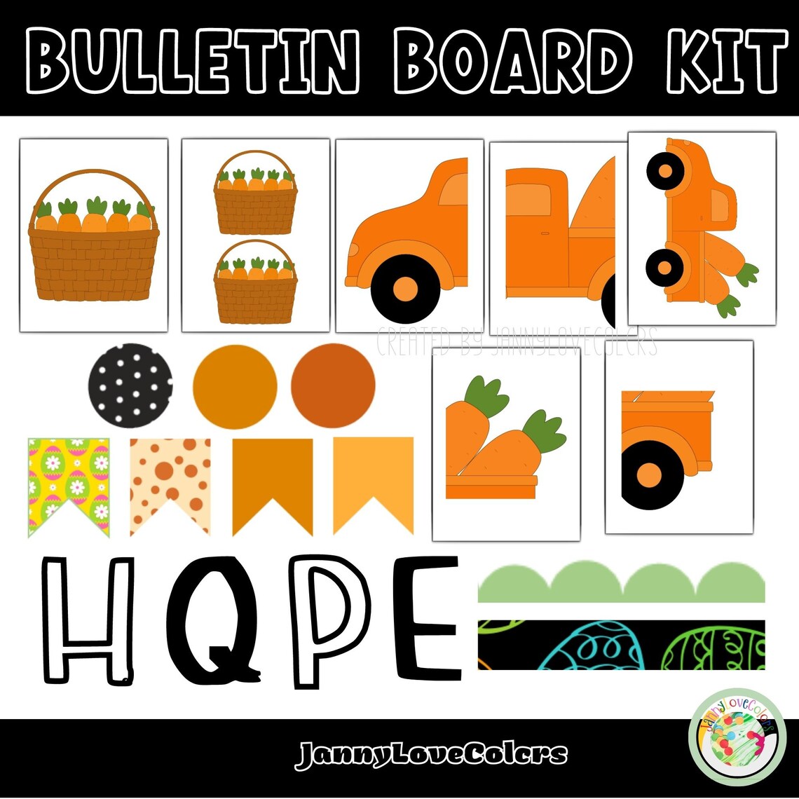 Easter Spring Door Display, Bulletin Board Kit, Carrot for the Easter ...