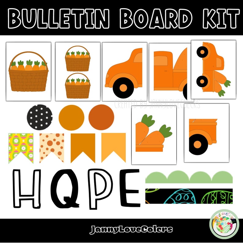 Easter Spring Door Display, Bulletin Board Kit, Carrot for the Easter ...