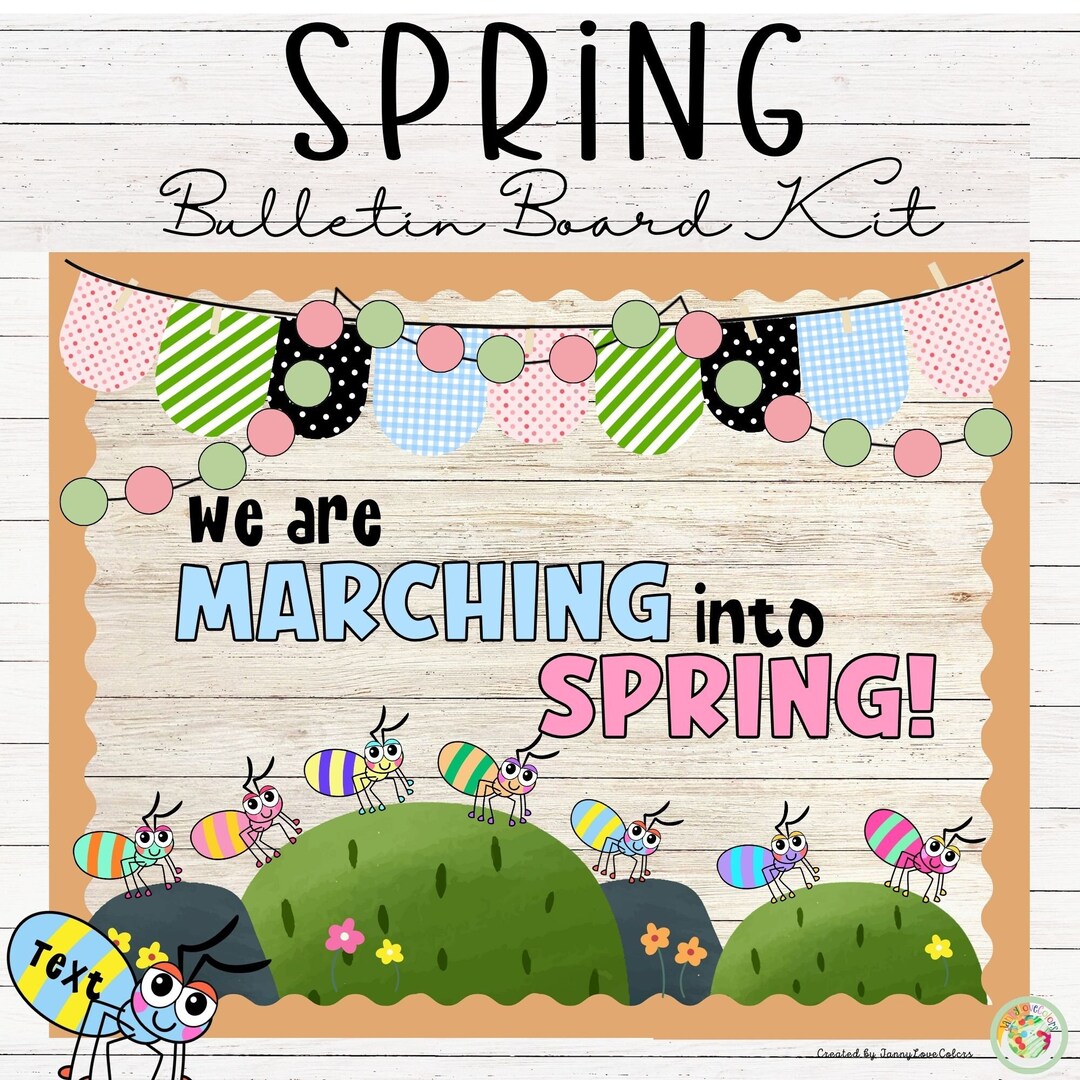 March Bulletin Board Marching Into Spring Spring Bulletin Board ...