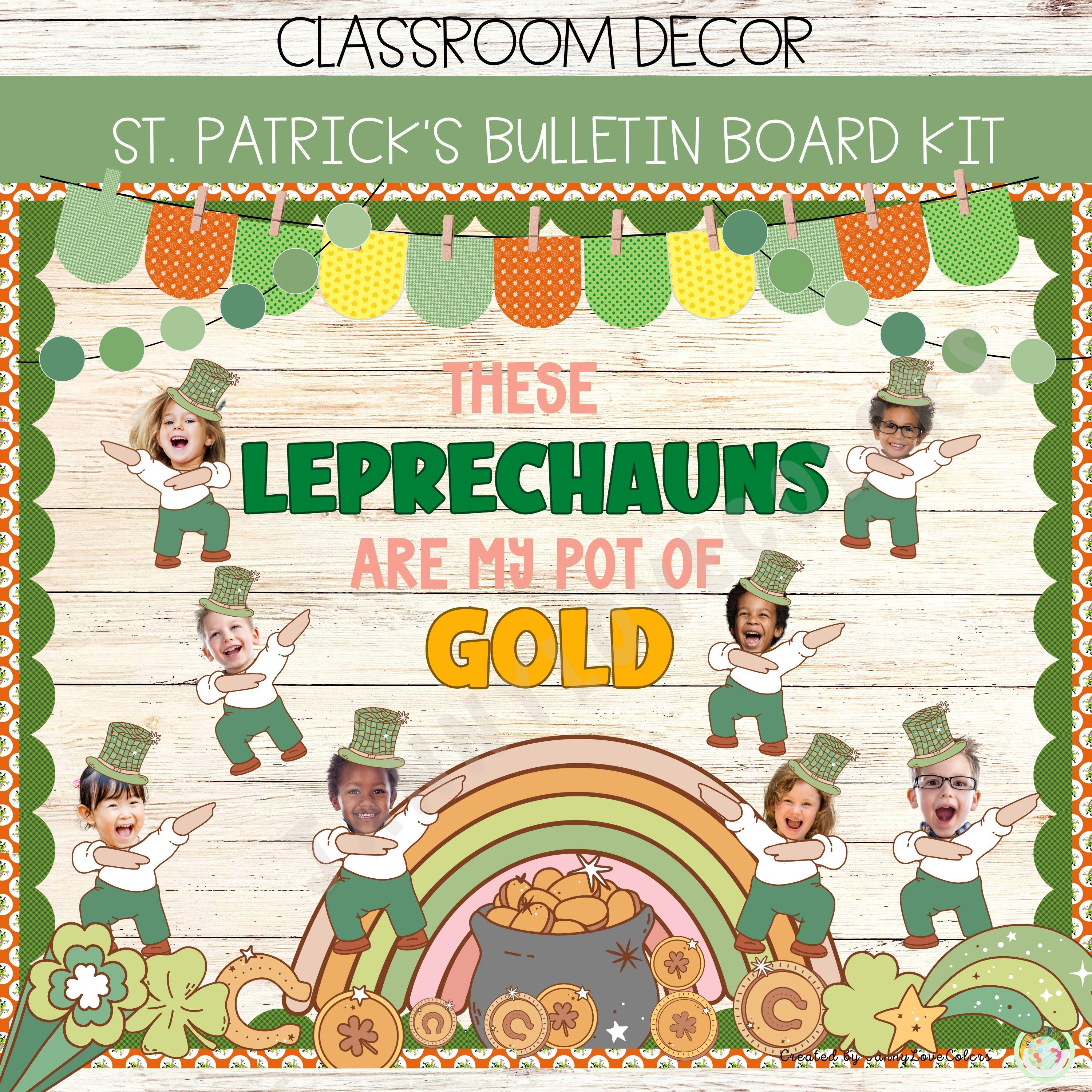 St. Patrick's Day Bulletin Board Kit: Leprechaun Classroom Decor ...