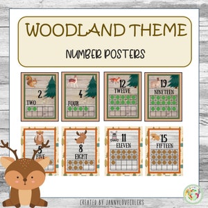 Woodland Animal Theme Classroom Decor Bundle, Printable, Easy Bulletin ...