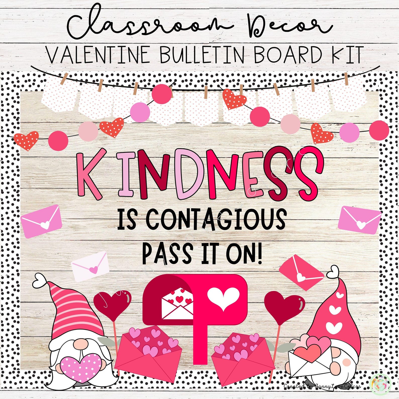 Valentine's Day Kindness Gnomes Bulletin Board Kit (PDF) - Etsy