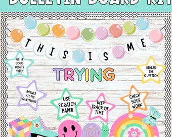 Groovy Testing Motivation Bulletin Board Test Prep Tips Bulletin Board ...