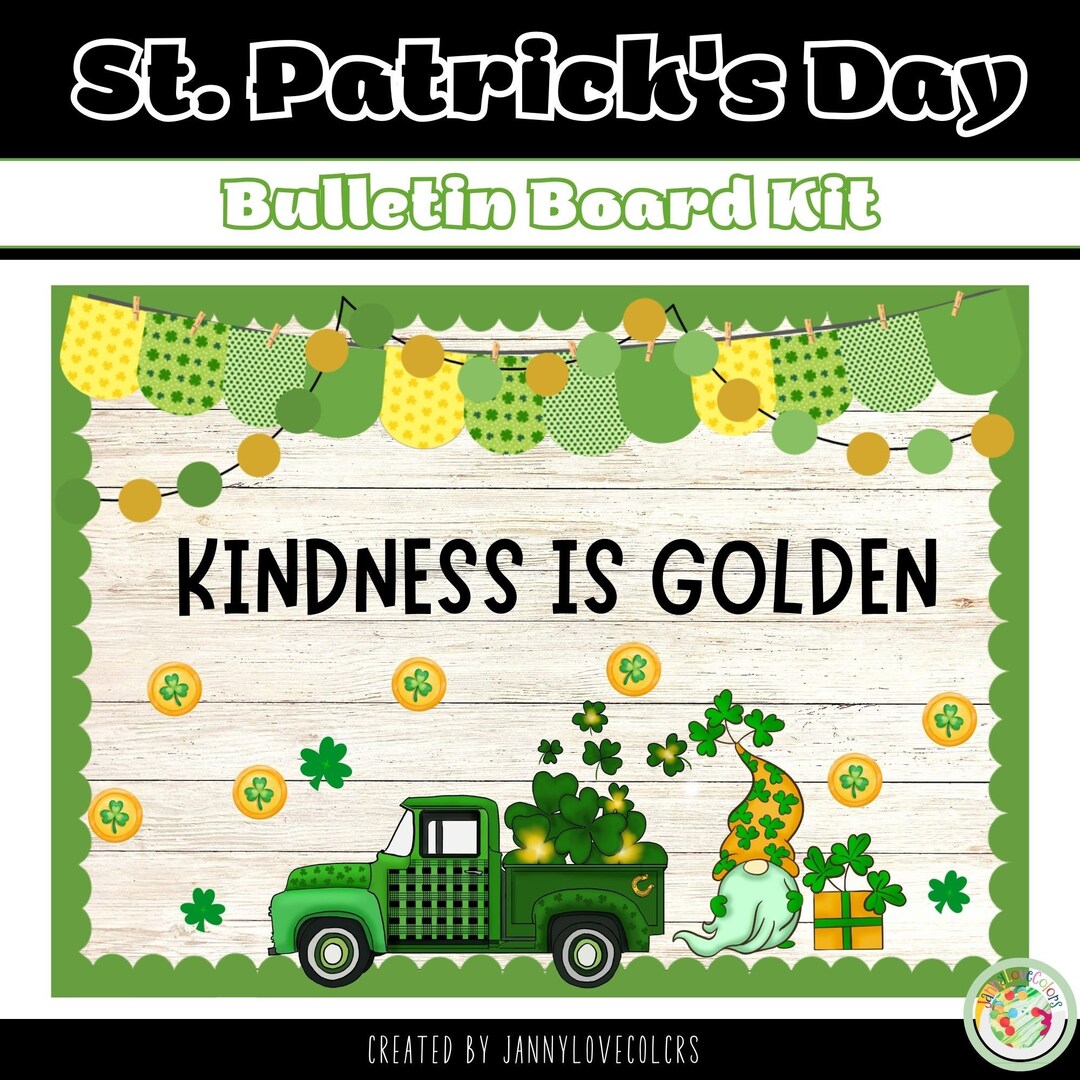 St. Patrick's Day Bulletin Board Kit, Printable March Bulletin Board ...
