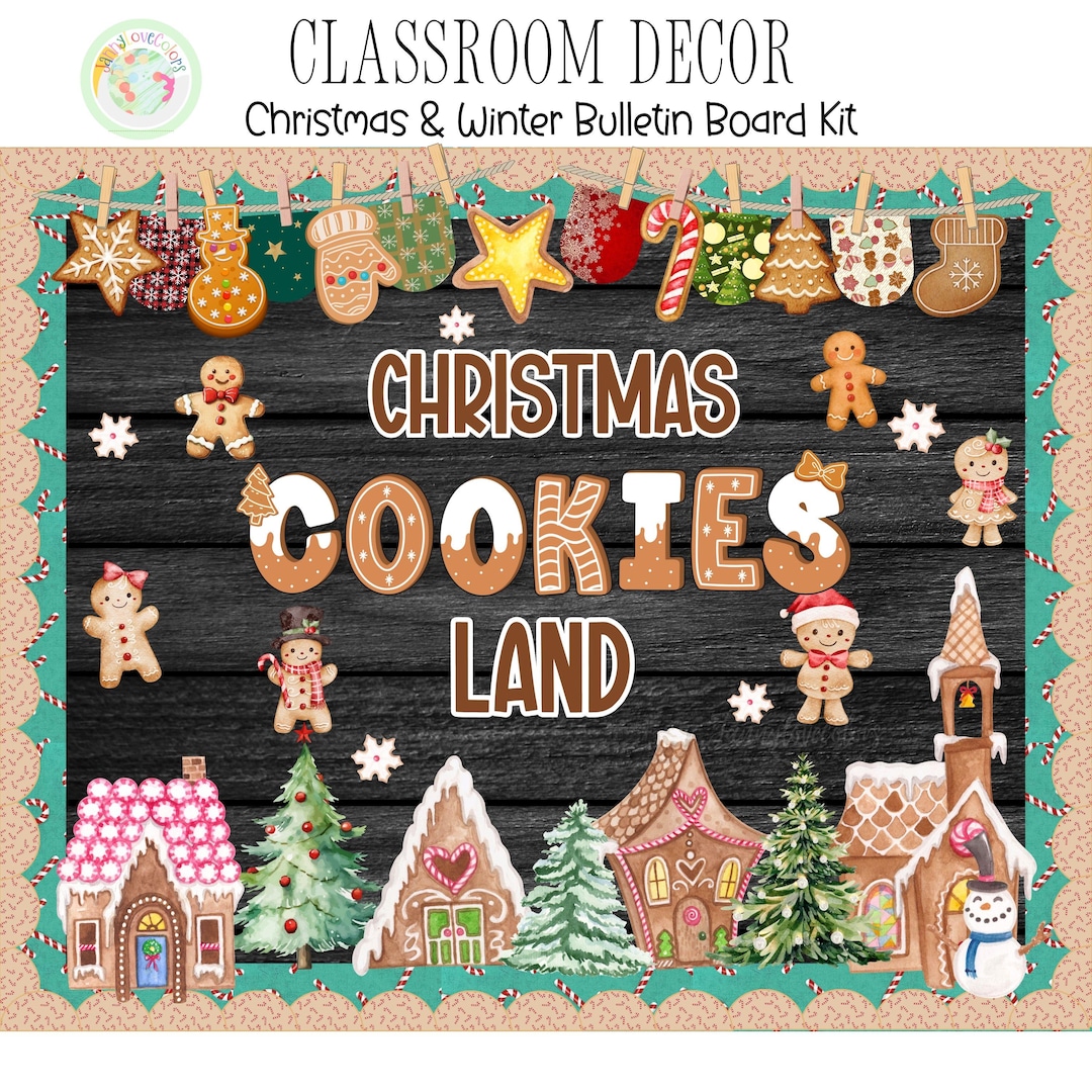 Christmas Gingerbread Bulletin Board Kit | Winter Classroom Decor ...