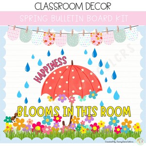 Spring Bulletin Board | April Showers Bulletin | Pastel Classroom Decor ...