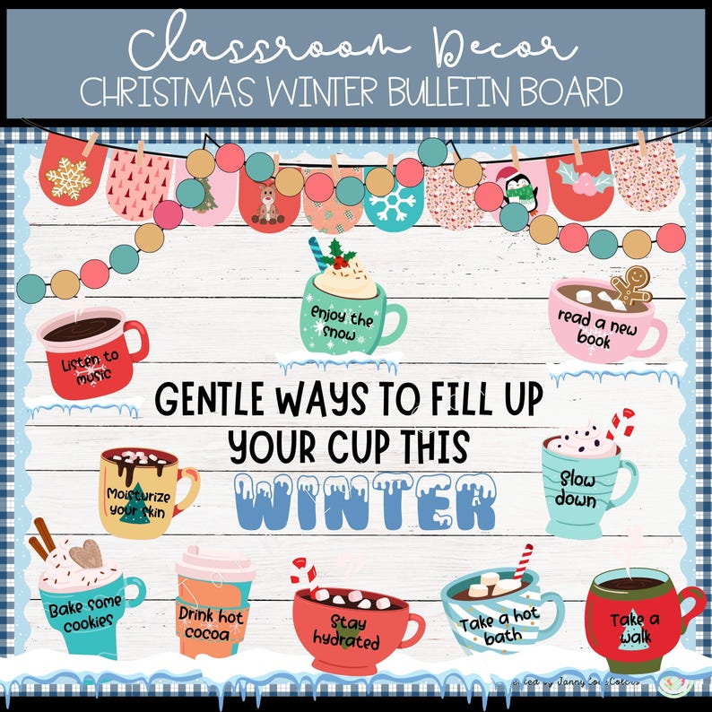 Winter Mental Health Bulletin Board Kit: Emotional Learning (digital ...