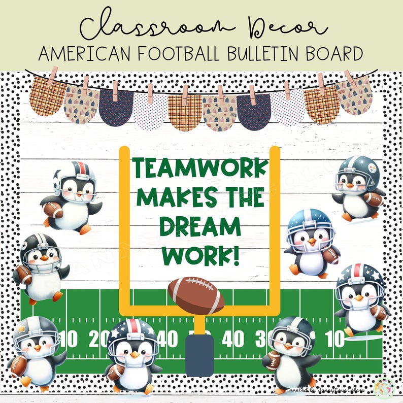 American Football Bulletin Board Kit: Back to School Decor (PDF File ...