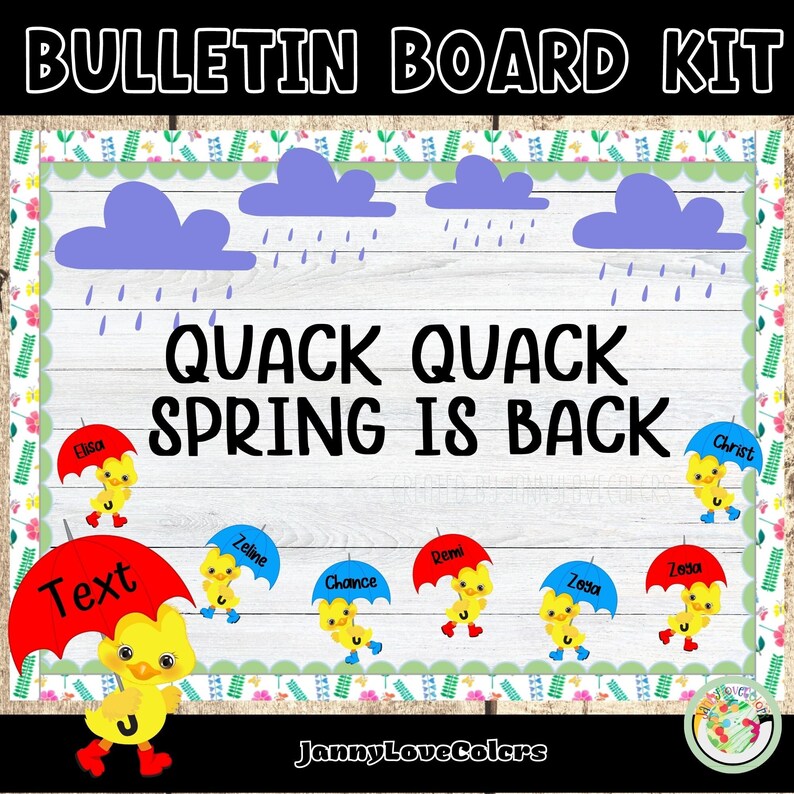 Ducks Spring Bulletin Board Kit or Door Decor EDITABLE - Etsy