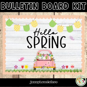 Spring Flower Truck - March Bulletin Board-door Decor- Classroom Decor ...