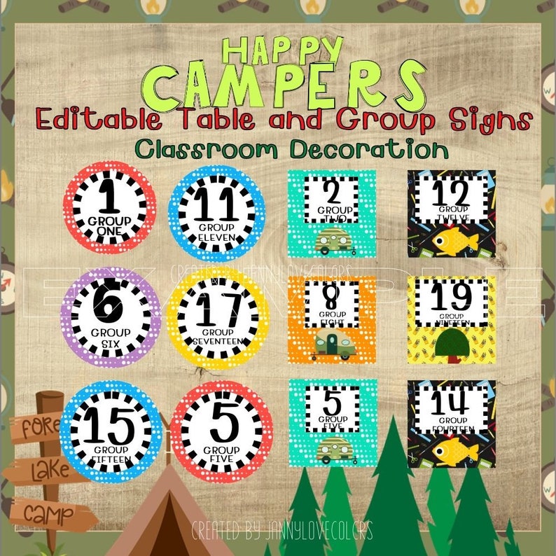 Happy Camper Classroom Decor Bundle: Bulletin Board Kit (PDF) - Etsy